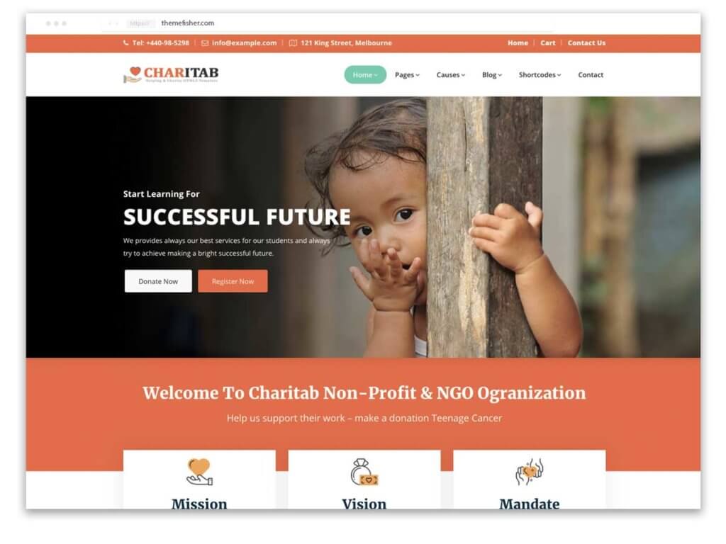 Non Profit Charity Organization WordPress Website Design
